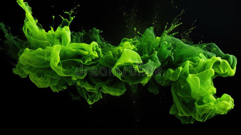 Banner with Abstract Background Explosion of Green Ink on Black ...