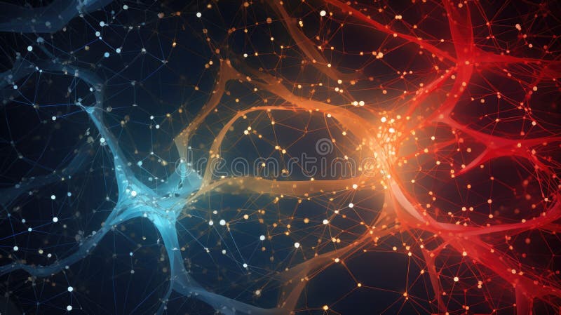 Abstract Background with Neural Pattern Design Connecting Lines and ...