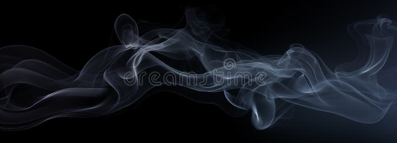 Banner with Abstract Smoke Float Up Black Background. Stock ...