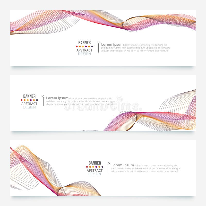 Abstract Banner Wave Set Design Template Stock Vector - Illustration of ...
