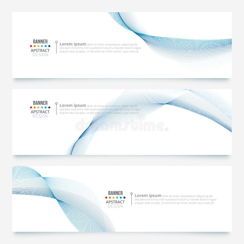 Abstract Banner Wave Set Design Template Stock Vector - Illustration of ...