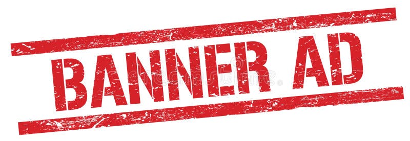 BANNER AD Text on Red Grungy Rectangle Stamp Stock Illustration ...