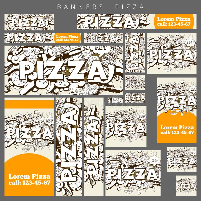 Banner Advertisement Pizza Design Vector Stock Vector - Illustration of ...