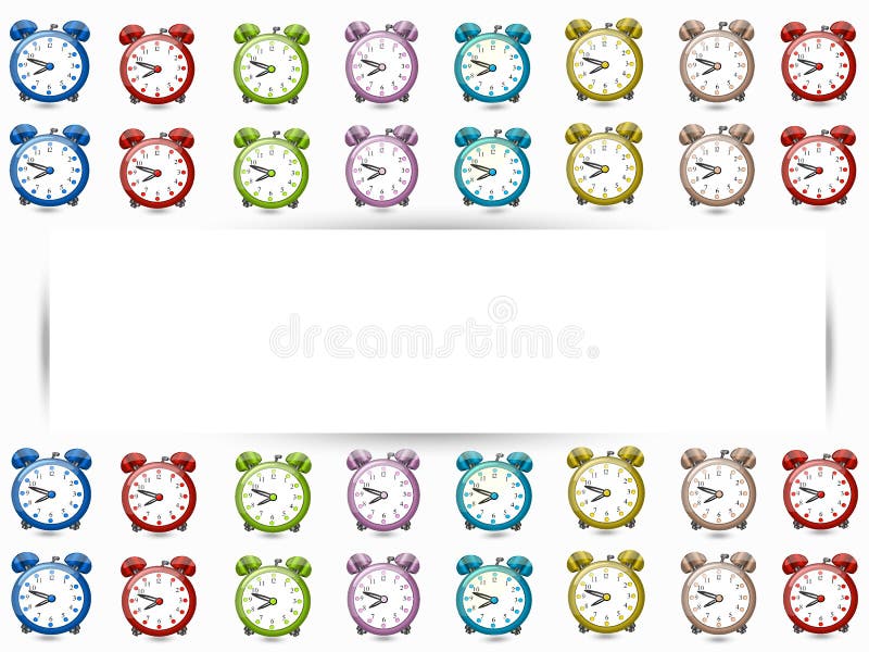 Banner Alarm Clock, Coloured Alarm Clock Background, Stock Illustration ...