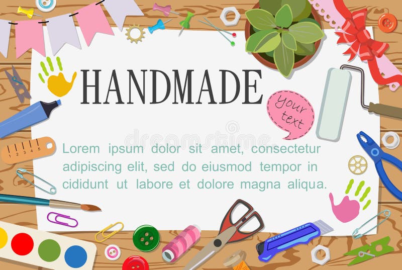 Banner for Announcements about Creative Activities and Handmade. Vector ...