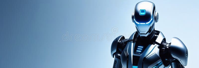 Banner with an Anthropomorphic Robot. AI Generated. Stock Photo - Image ...