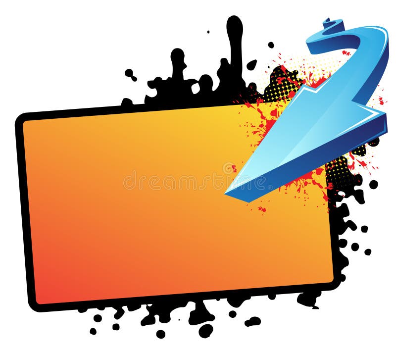 Banner and arrow stock vector. Illustration of orange - 10730705