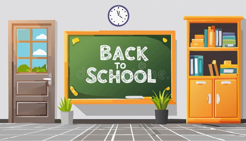 Banner, Back To School Text on Blackboard. Education Concept. Vector ...