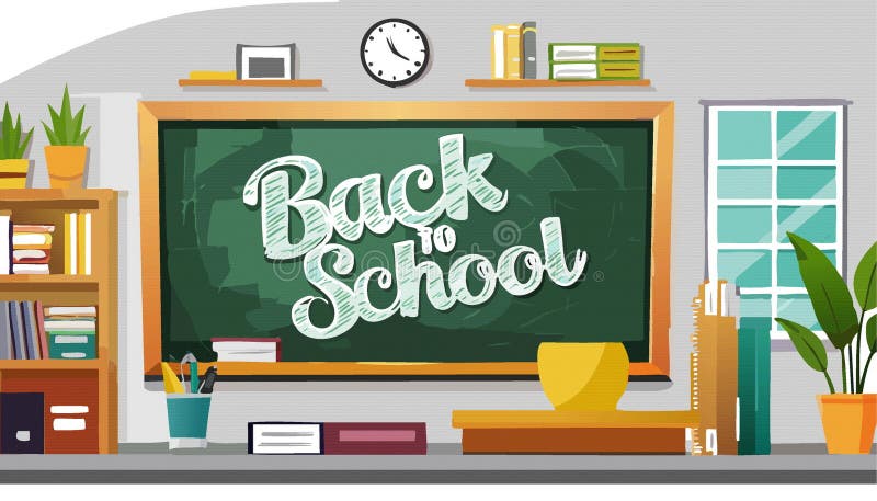 Banner, Back To School Text on Blackboard. Education Concept. Vector ...