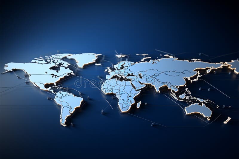 Banner Backdrop. Blue World Map Suits Presentations with Vibrant Impact ...