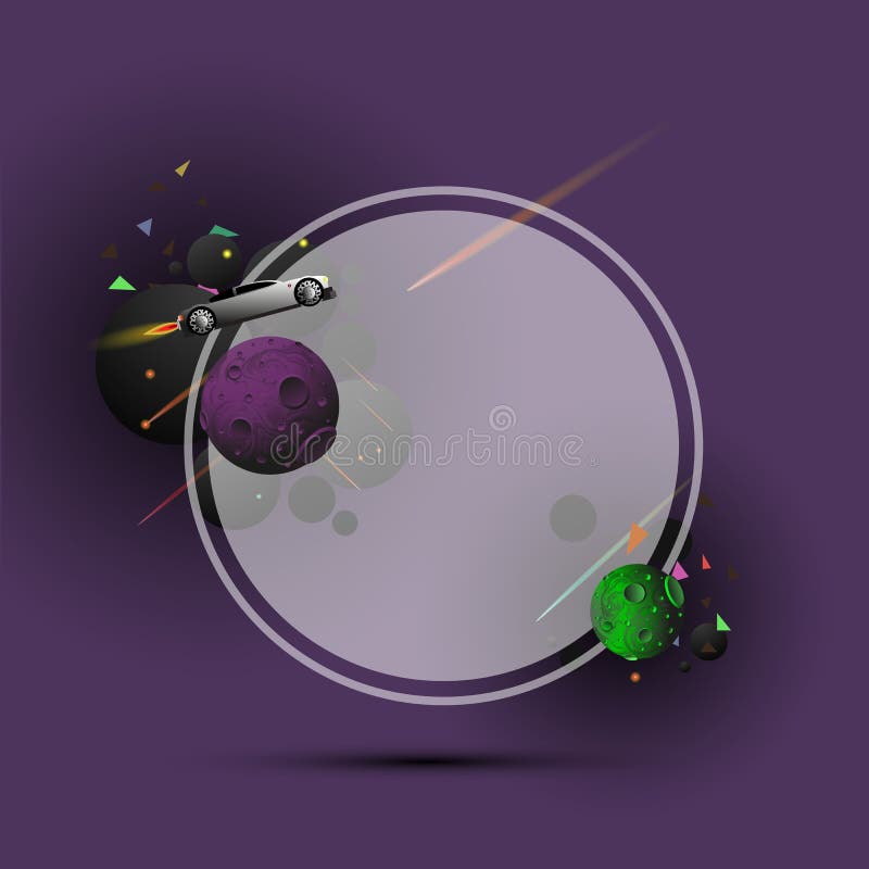 Banner Background with a Car Running into Space - Vector Eps10 Stock ...