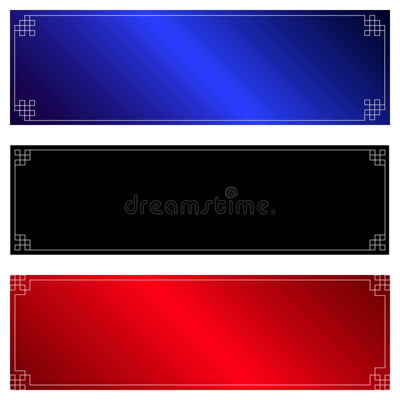 Banner Background in Set of Chinese Frame Horizontal Line Stock Vector ...