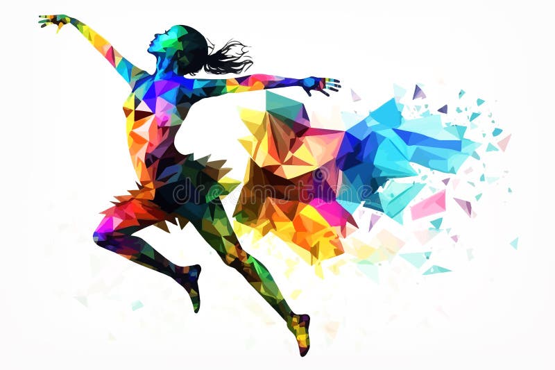 Banner with a Ballerina, Polygon Graphic. Dance School Stock ...