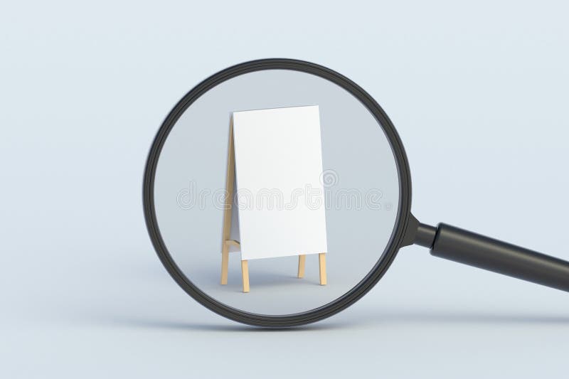 Banner Behind Magnifying Glass Stock Illustration - Illustration of ...