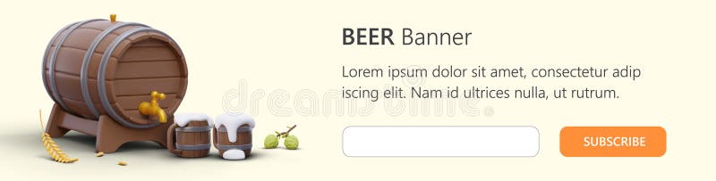 Banner Blank for Registration of Subscription. Beer Theme Stock Vector ...