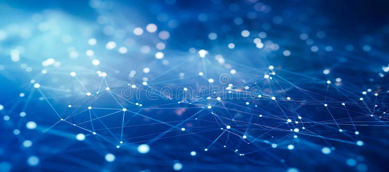 Abstract Wave Pattern Connected Mesh Polygonal Network Light Blue ...