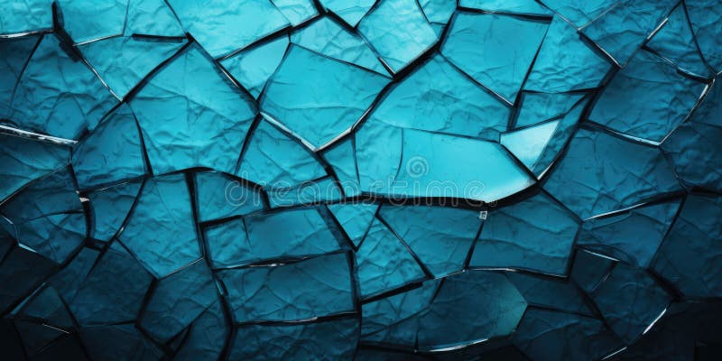 Banner with Blue Broken Glass, Texture Stock Illustration ...