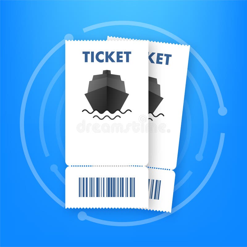Banner with Blue Ticket Ship. Vector Background Stock Vector ...
