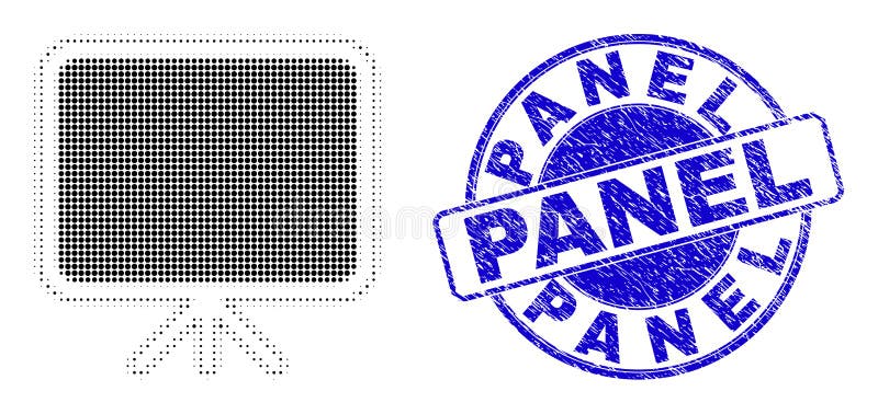 Banner Board in Halftone Dot Style with Blue Grunge Panel Watermark ...