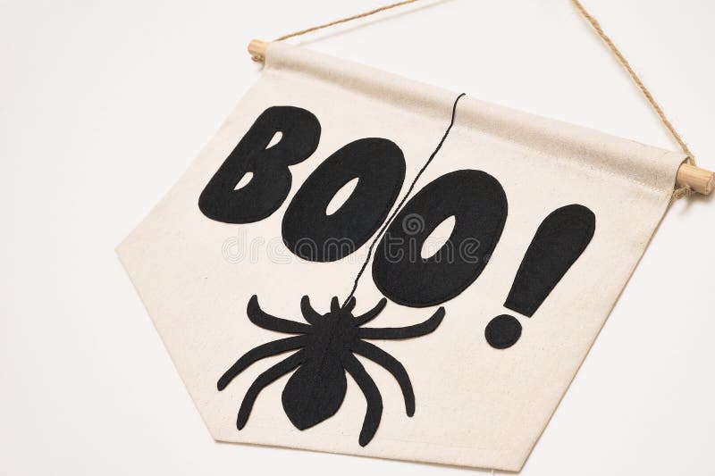 A Banner with Boo! and Cut Spider Stock Image - Image of number, spooky ...