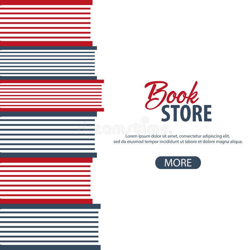 Banner Book Store. Stack of Books. Vector Illustration. Stock ...