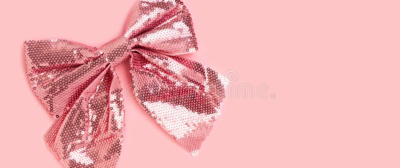 Banner with Bow on a Pink Background. Stock Photo - Image of banner ...