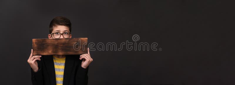 Banner. a Boy and a Copy Space Stock Image - Image of billboard ...