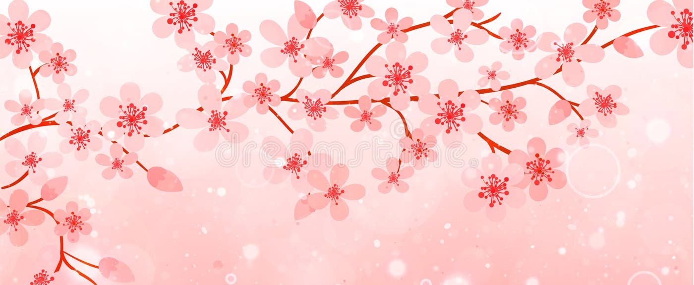 Sakura Branches Banner Stock Illustrations – 2,184 Sakura Branches ...