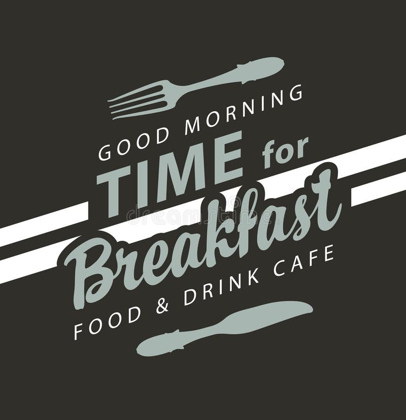 Banner for Breakfast Time with Fork and Knife Stock Vector ...