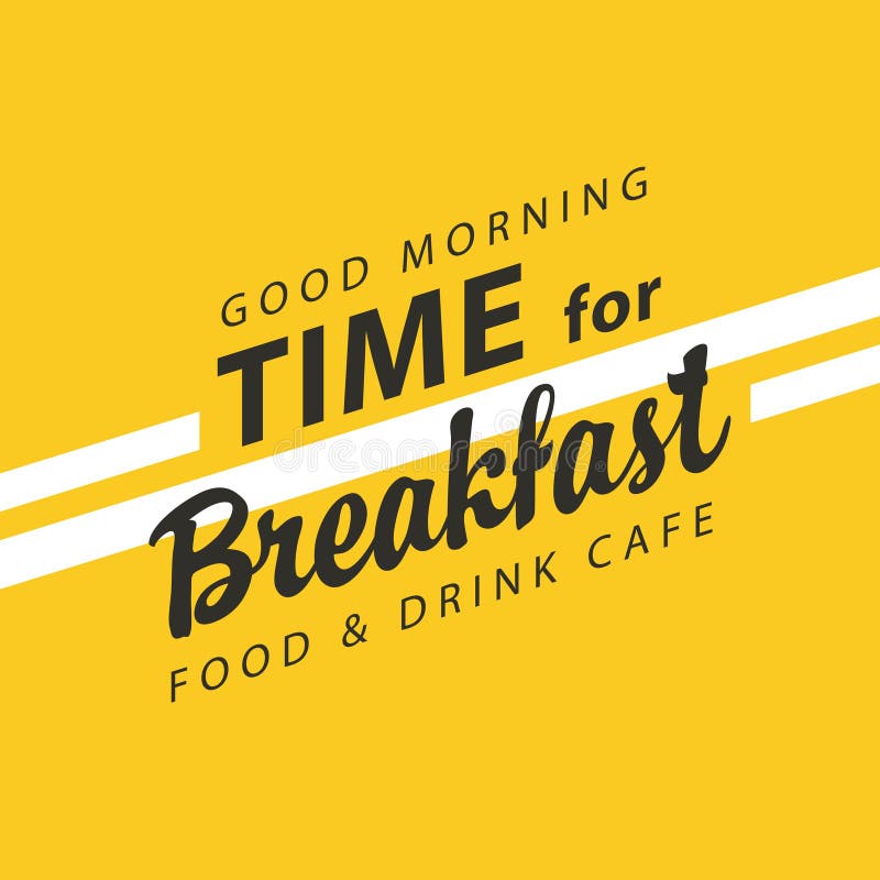 Banner for Breakfast Time on Yellow Background Stock Vector ...