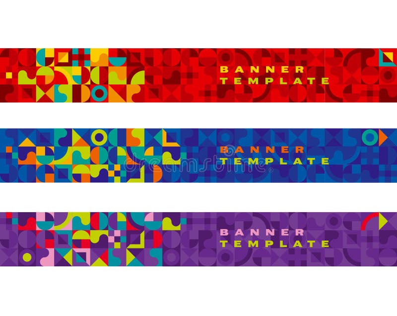 Banner Bright Color Geometry Stock Vector - Illustration of seamless ...