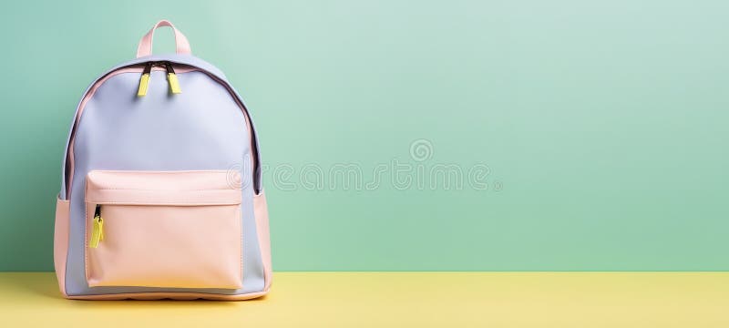 Banner of a Bright Pastel Color School Backpack Isolated with Copy ...