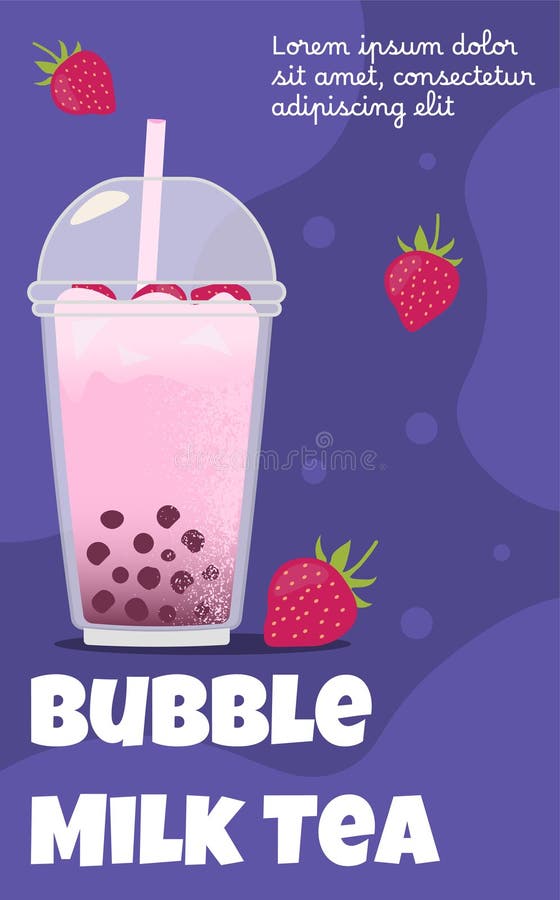 Banner Bubble Milk Tea Vector Stock Vector - Illustration of banner ...