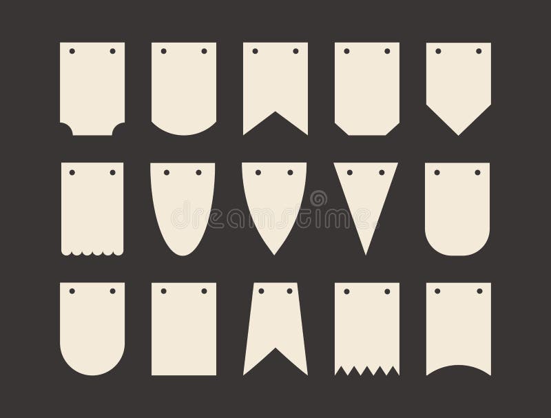 Banner Bunting Template Set. Vector Template Design Stock Vector ...