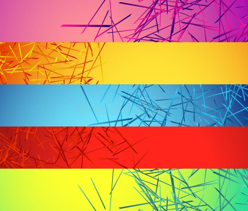 Banner, Button Backgrounds with Abstract Random, Chaotic Lines Stock ...