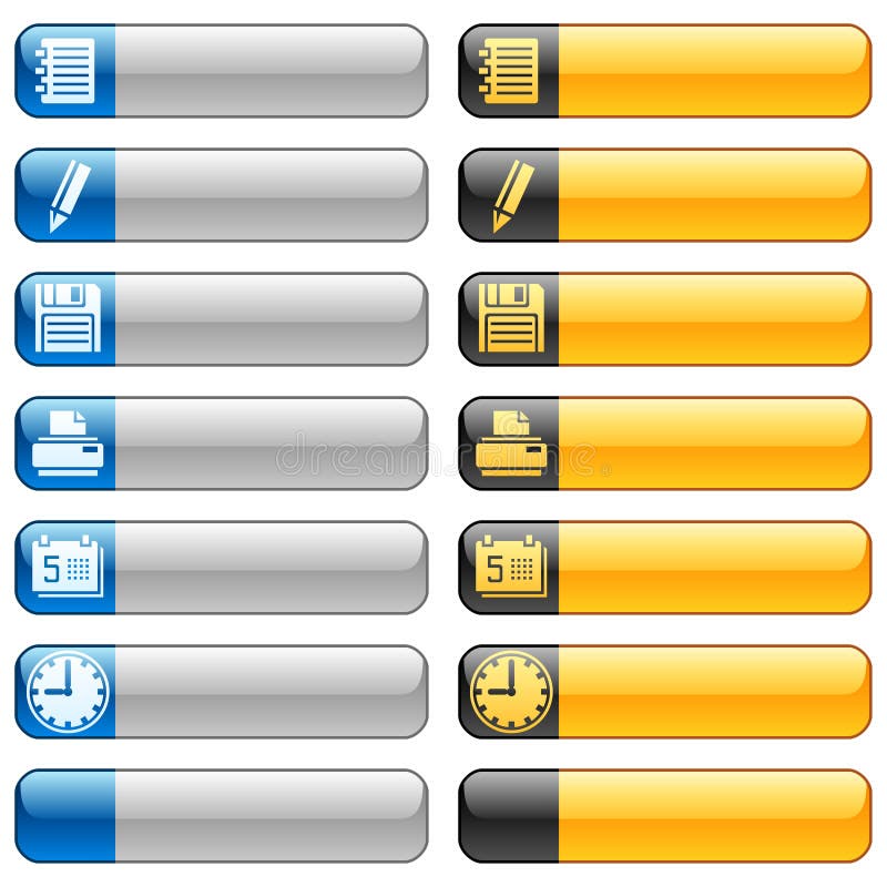 Banner Buttons with Web Icons Stock Vector - Illustration of icon ...