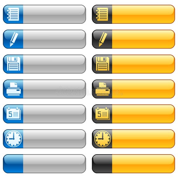 Banner Buttons with Web Icons 5 Stock Vector - Illustration of button ...