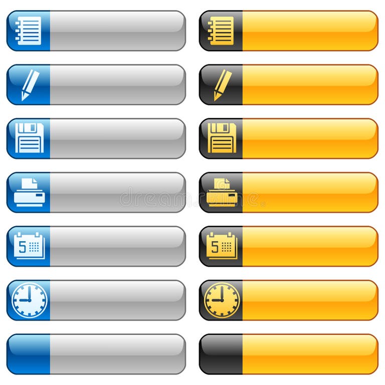 Banner Buttons with Web Icons 5 Stock Vector - Illustration of button ...