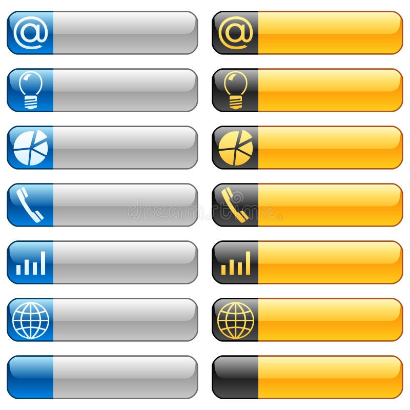 Banner Buttons with Web Icons 6 Stock Vector - Illustration of black ...