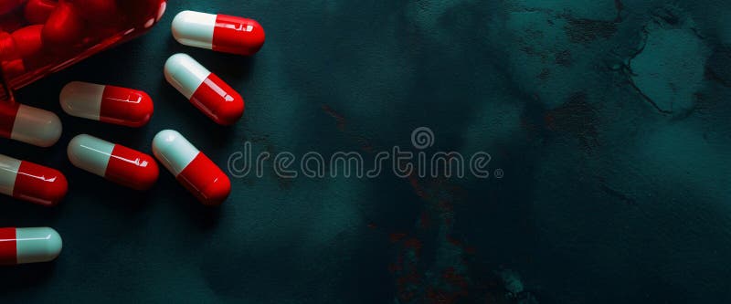 Banner with Capsules on a Blue Background. AI Artificial Intelligence ...