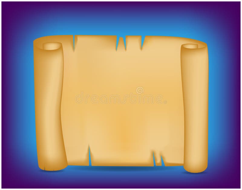 Banner, Card with Empty Paper Scroll on Colorful Background. Blank ...