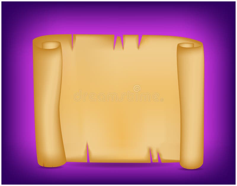 Banner, Card with Empty Paper Scroll on Colorful Background. Blank ...