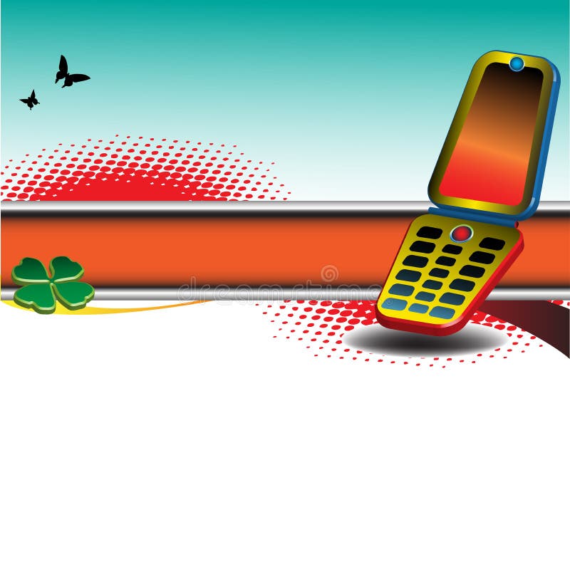 Banner with cellular phone stock vector. Illustration of cell - 10007284