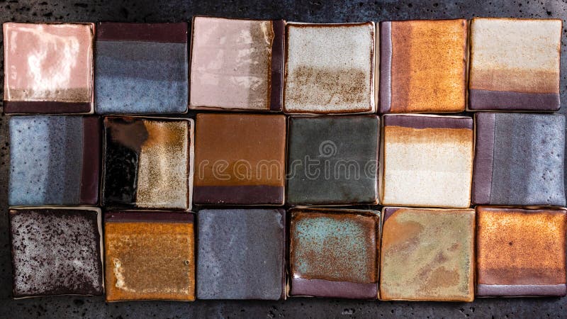 Banner of Ceramic Multicolor Square Tiles Placed As Abstract Creative ...