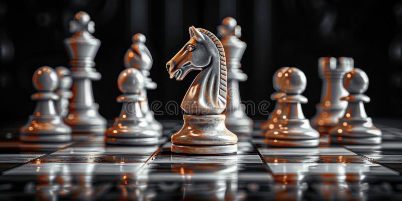 Banner with Chess Pieces Arranged on the Chessboard. Stock Illustration ...
