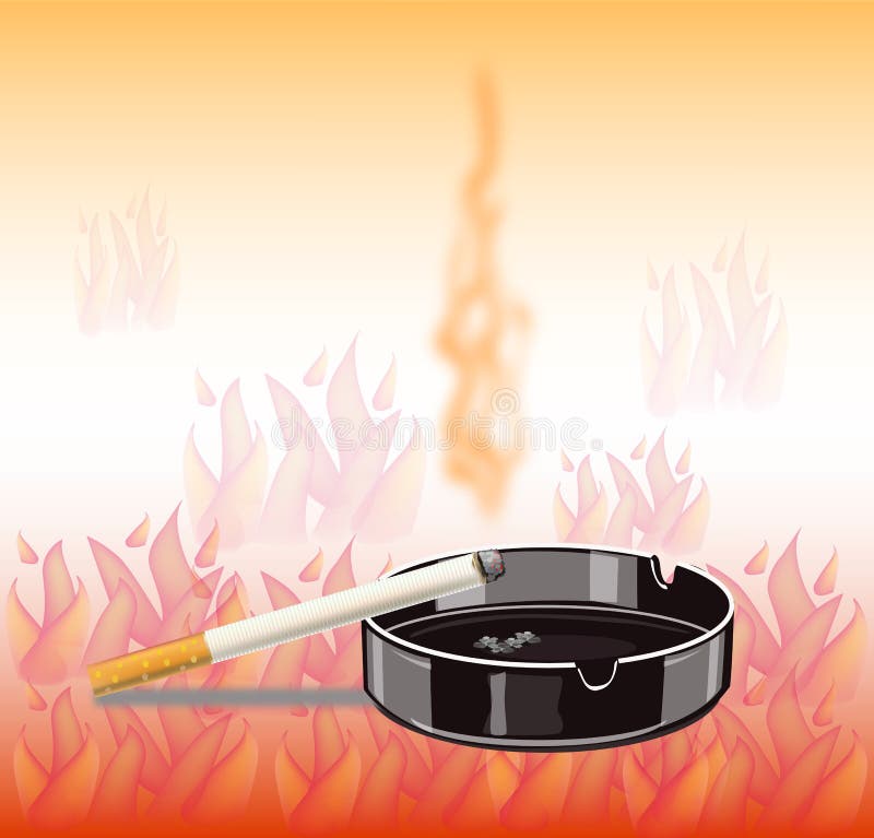 Banner Cigarette - Danger of Fire Stock Vector - Illustration of filter ...