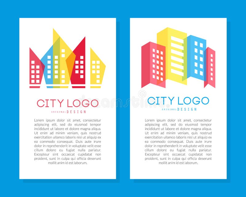 Banner with City Logo and Text Sample Vector Template Stock Vector ...