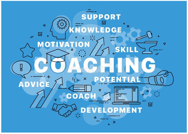 Banner coaching concept stock vector. Illustration of boss - 143522349