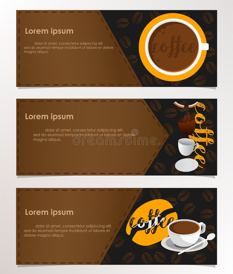 Banner Coffee Design Vector Stock Vector - Illustration of restaurant ...