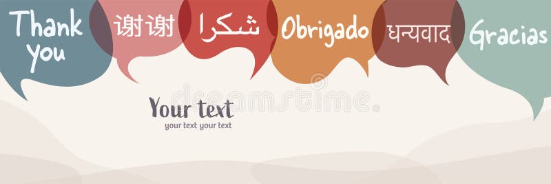 Speech Bubble with the Text -Thank You Translated into Various ...